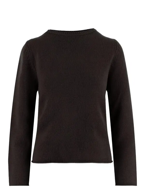 ALLUDE Ribbed Cashmere Sweater - Black