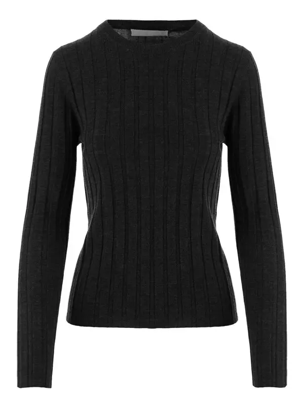 ALLUDE Ribbed Fitted Turtleneck Jumper - Black