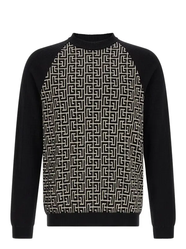 Balmain Pb Monogram Jacquard Sweater - No