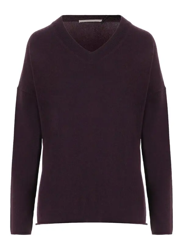 ALLUDE Cashmere V-neck Knitted Sweater - Black