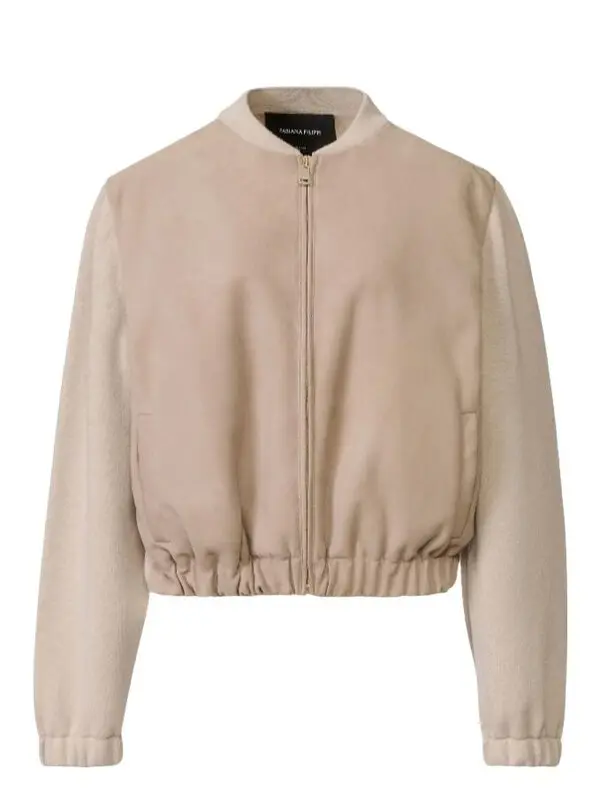 Fabiana Filippi Suede And Knit Bomber Jacket - Cacha