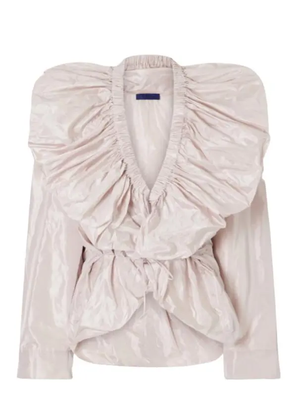 Sharon Wauchob Satin Blouse With Ruffle Detailing - Pink