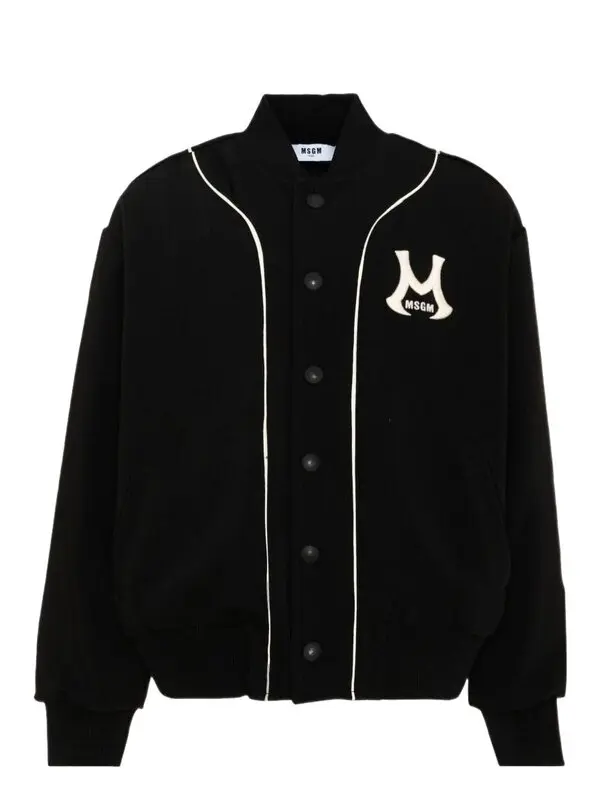MSGM Logo-patch Bomber Jacket - Black