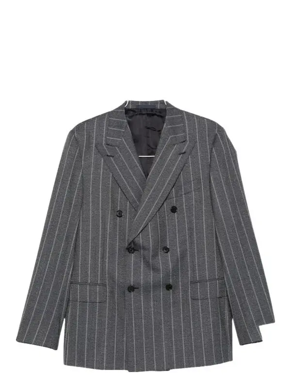Caruso Pinstriped Double-breasted Suit - Grey