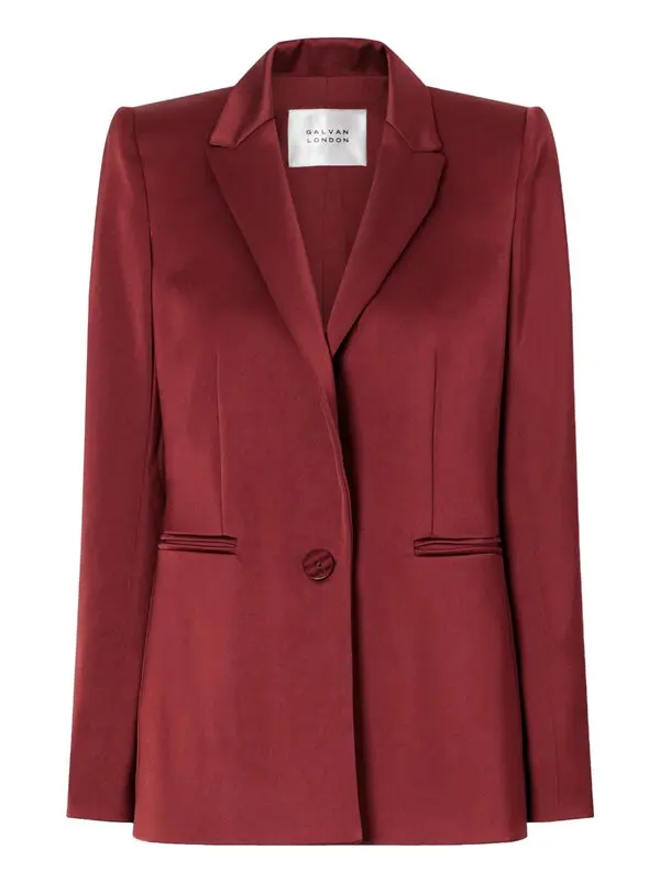 Galvan Sculpted Satin Blazer - No