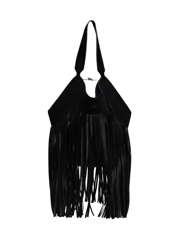 Khaite Lotus Small Fringed Tote Bag - Black