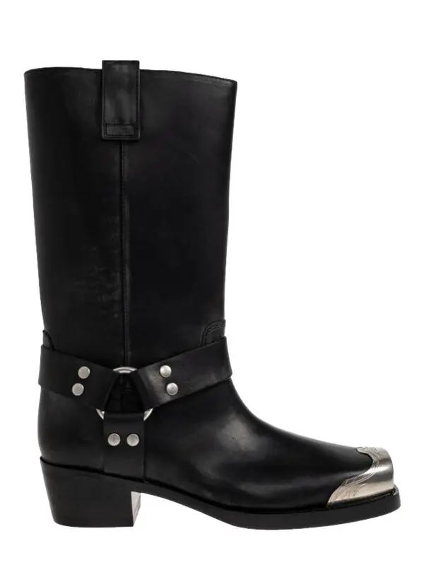 Paris Texas Roxy Leather Boots - Black