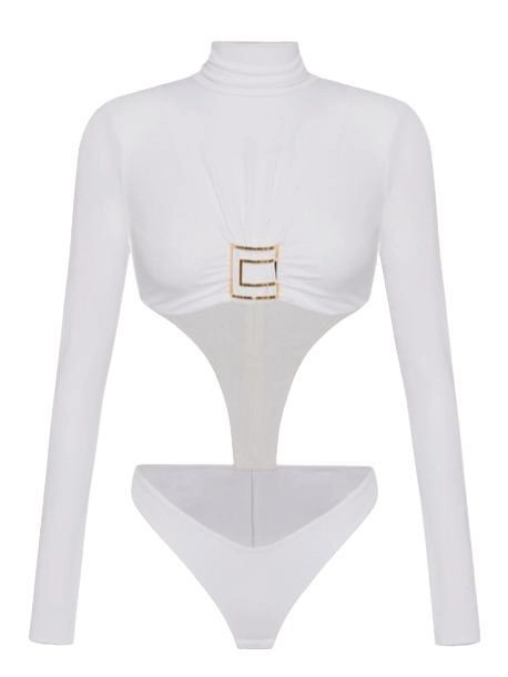 Elisabetta Franchi Logo-plaque Cropped Top - Ivory