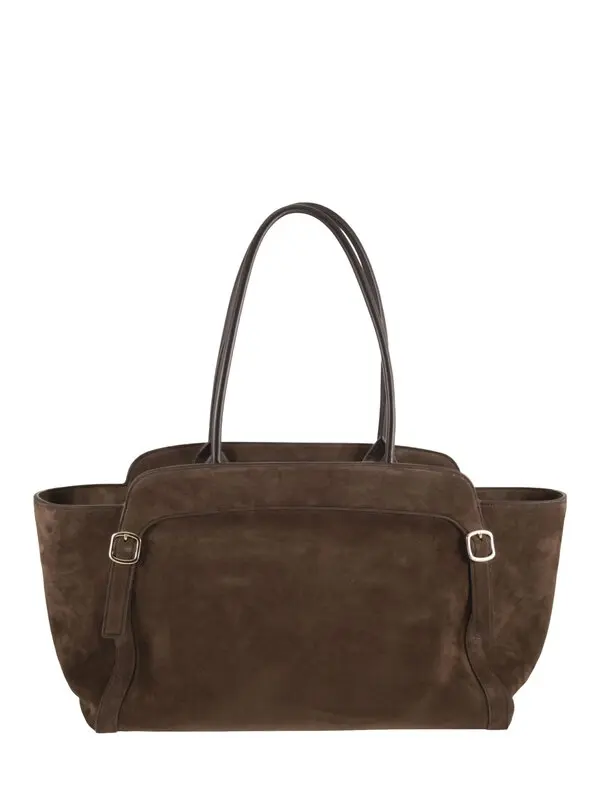 Santoni Suede Tote Bag - Green