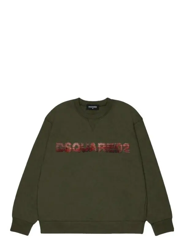 Dsquared2 Logo Patch Crew Neck Sweater - Green