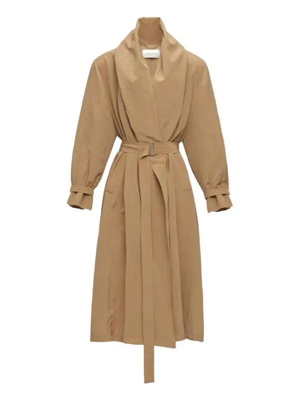 Magda Butrym Belted Hooded Coat - Beige