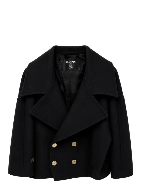 Balmain Lapel Long-sleeved Suit Jacket - Black