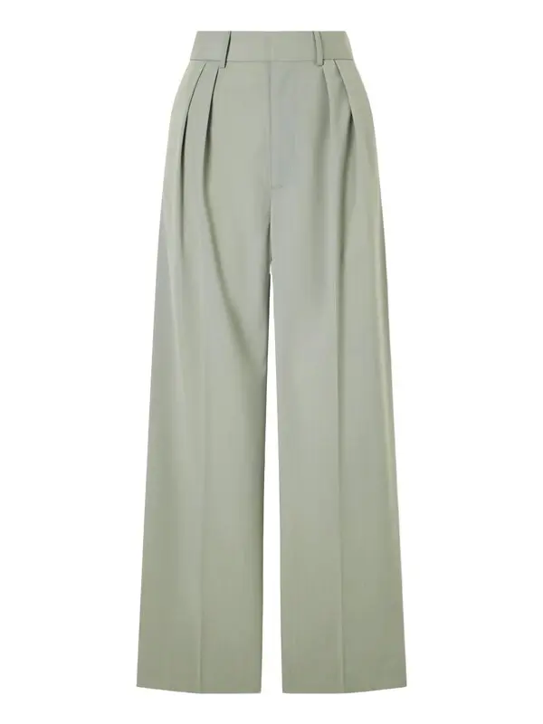 KALLMEYER Aiden Pleated Grain De Poudre Straight-leg Pants - No