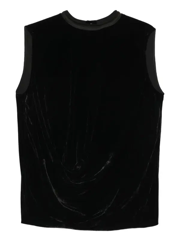 Rick Owens Draped Velvet Top - Black