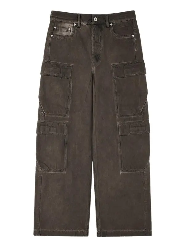 Rick Owens Faded Effect Cargo Jeans - Black