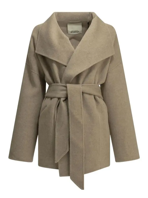 Isabel Marant Étoile Ceaton Belted Short Coat - Beige