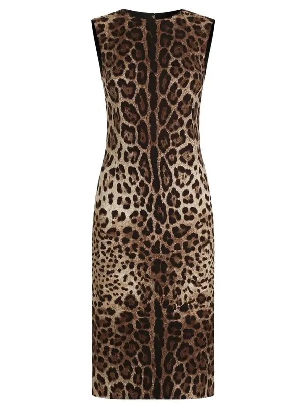 Dolce & Gabbana Charmeuse Dress - Leopard Print