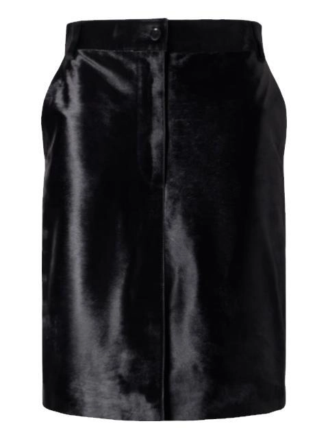Loulou De Saison Debi Pony-effect Leather Short Skirt - Black