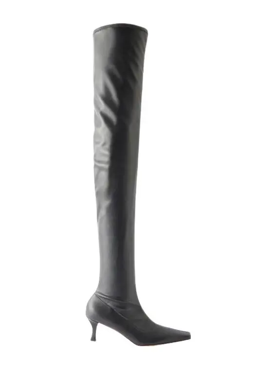 Proenza Schouler Calf Leather Thigh-high Boots - Black