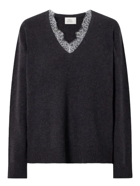 Loulou De Saison Pure Cashmere V-neck Sweater - Black