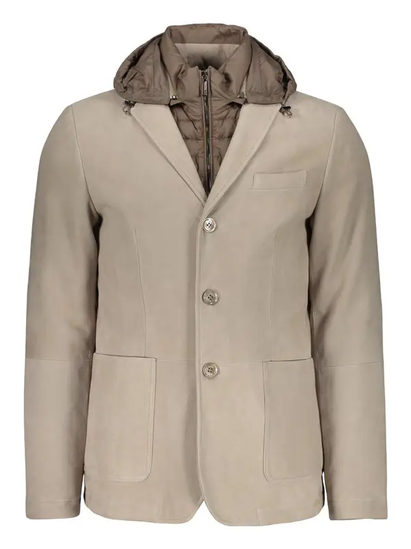MOORER Bellottour Hooded Blazer Coat - Beige