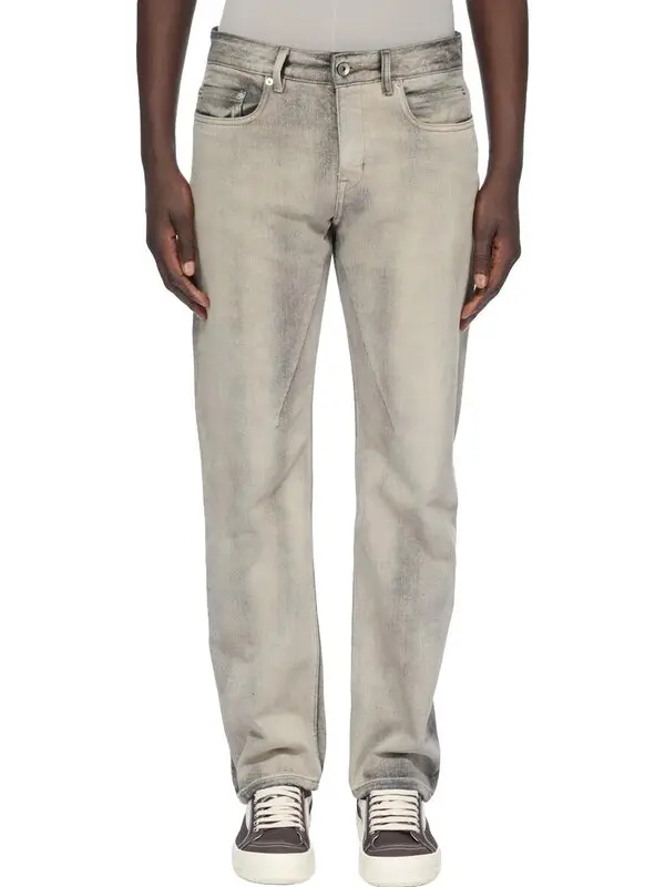 Rick Owens Fog Cut Faded-effect Jeans - Nude