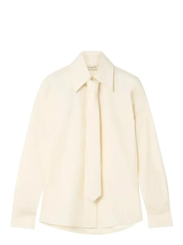 KALLMEYER Billie Tie-detailed Cotton-poplin Shirt - No
