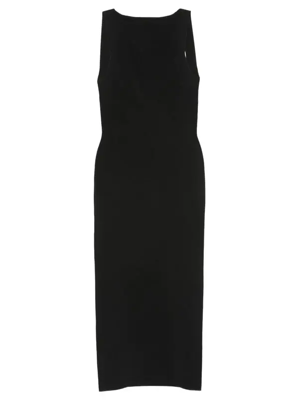 Cult Gaia Ava Open-back Ribbed-knit Midi Dress - Black