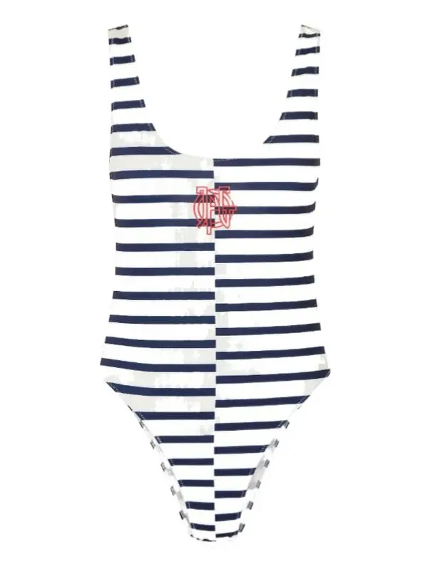 JEAN PAUL GAULTIER Striped One-piece Swimsuit - White