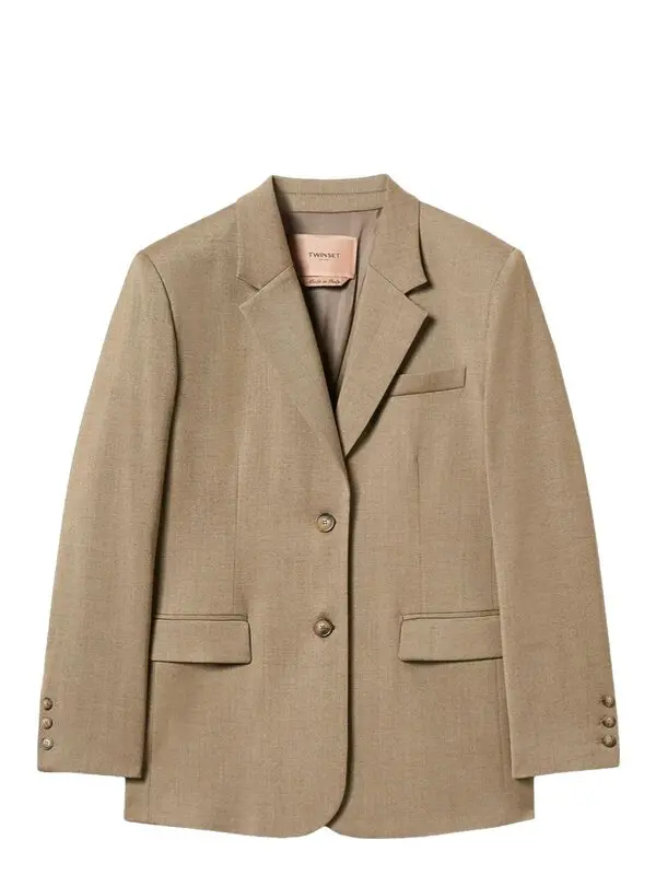 TWINSET Matte-satin Single-breasted Blazer - Nude