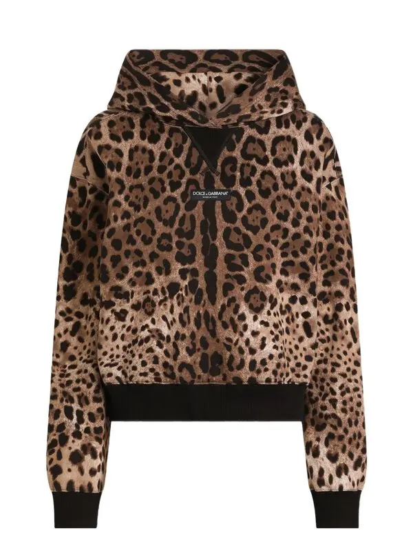 Dolce & Gabbana Leo-print Cotton Hooded Sweatshirt - Multi-color