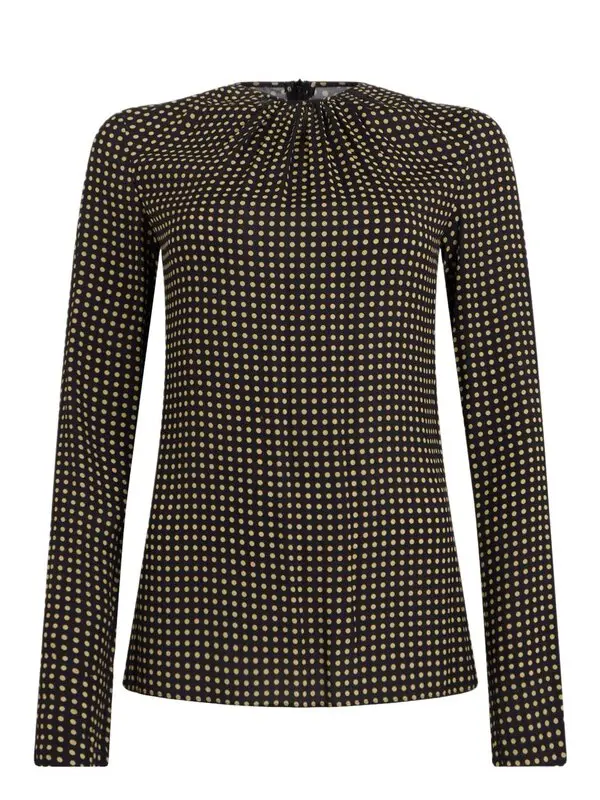 Philosophy Di Lorenzo Serafini Gathered Polka-dot Top - Black