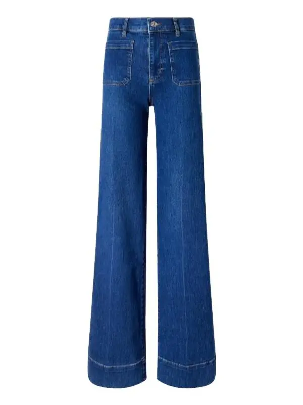 FRAME High-waisted Straight-leg Jeans - Blue