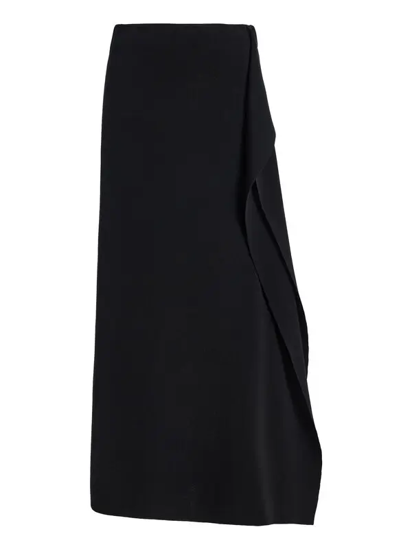 HOUSE OF DAGMAR Draped Midi Skirt - Black