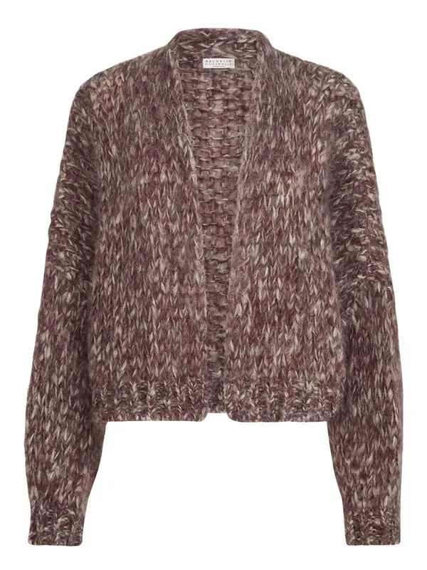 Brunello Cucinelli Mohair Malfilé Cardigan - Red