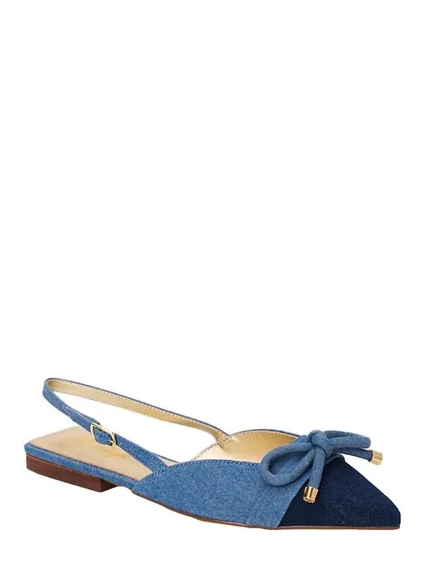 Lilly Pulitzer® Brit Denim Bow Slingback Shoe - Light Wash