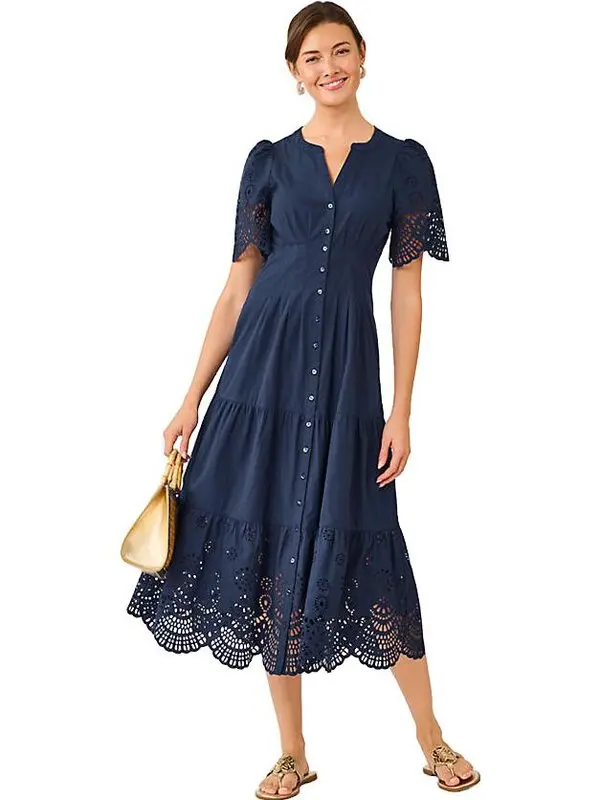 Lilly Pulitzer® Wayland Midi Shirtdress - Navy