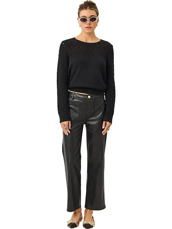 Lilly Pulitzer® Harleen High Rise Coated Crop Straight Fit Jean - Noir
