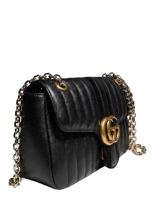 Gucci Jetset Gg Marmont Medium Shoulder Bag - Black