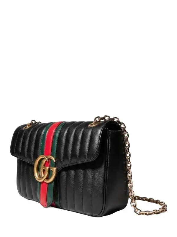 Gucci Jetset Gg Marmont Medium Shoulder Bag - Black