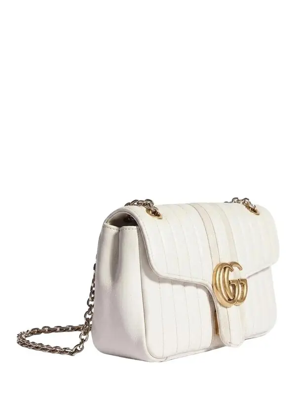 Gucci Jetset Gg Marmont Medium Shoulder Bag - White