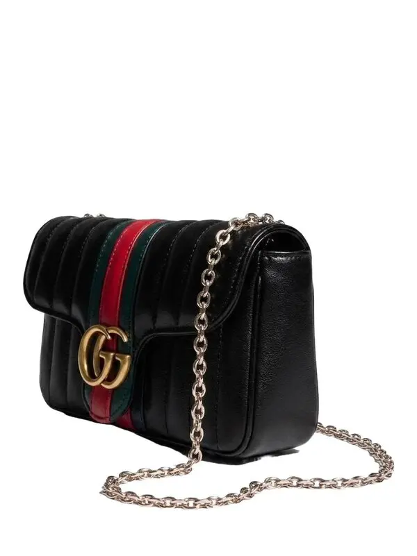 Gucci Jetset Gg Marmont Small Shoulder Bag - Black