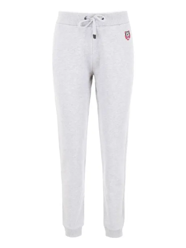 Kenzo Elastic Waist Drawstring Sweatpants With Logo Embellishment - Grey