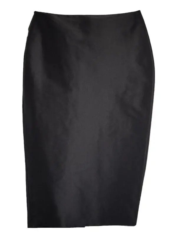Gucci Fine Silk Faille Midi Skirt - Black