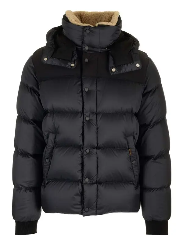MOORER Hooded Quilted Down Jacket - Blue