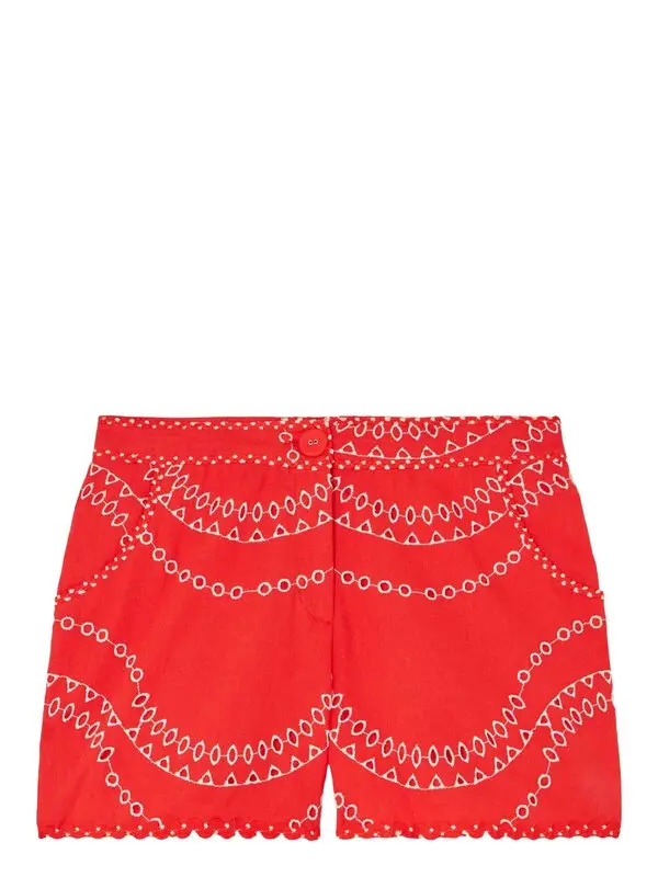 Charo Ruiz Ibiza Andrea Broderie Anglaise Cotton-blend Shorts - No