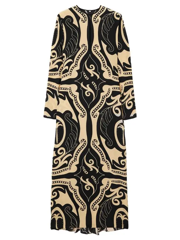 Johanna Ortiz Printed Silk-crepe Midi Dress - No