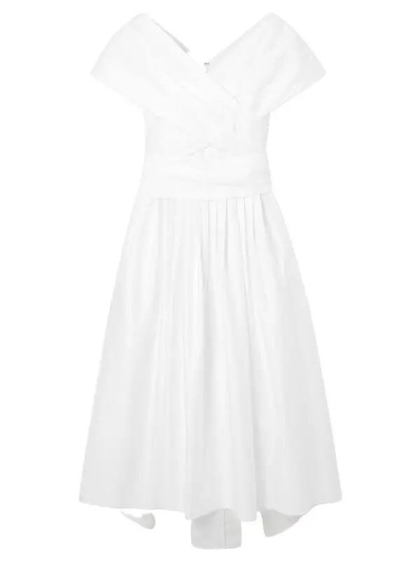 Adam Lippes Sibyl Organic-cotton Poplin Dress - White