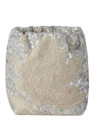 Brunello Cucinelli Sequined Embroidered Shoulder Bag - Silver