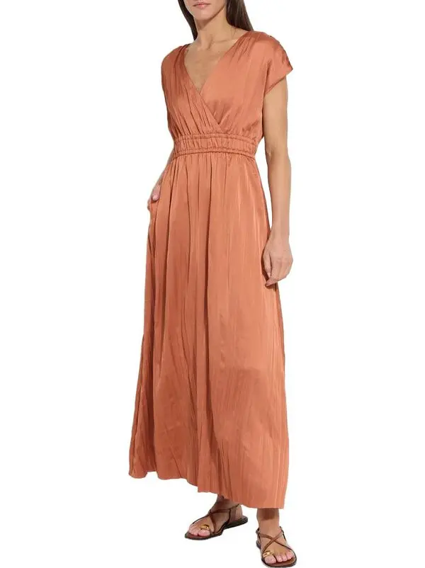 Lyssé Maite Packable Pleated Maxi Dress - Saffron